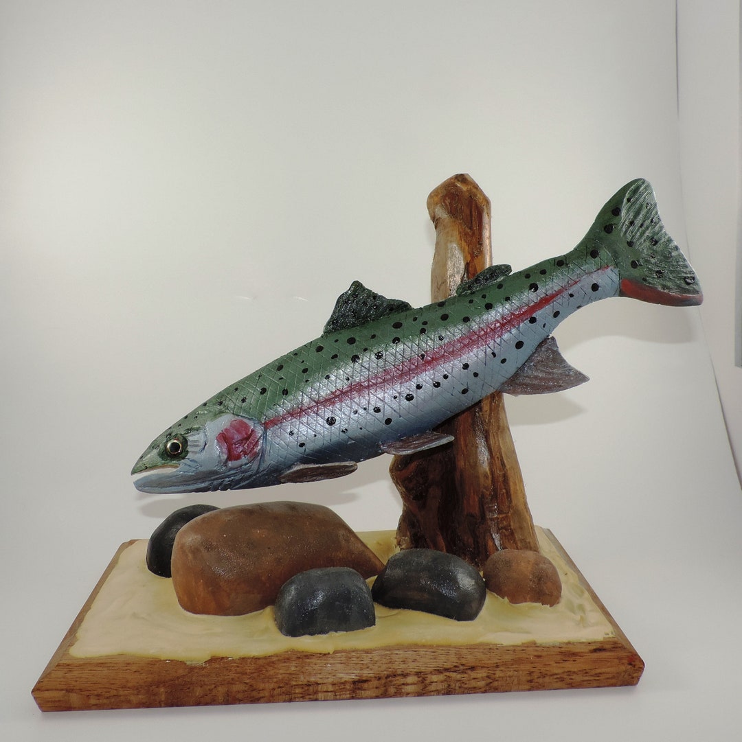 Rainbow Trout Wood Carving - Etsy