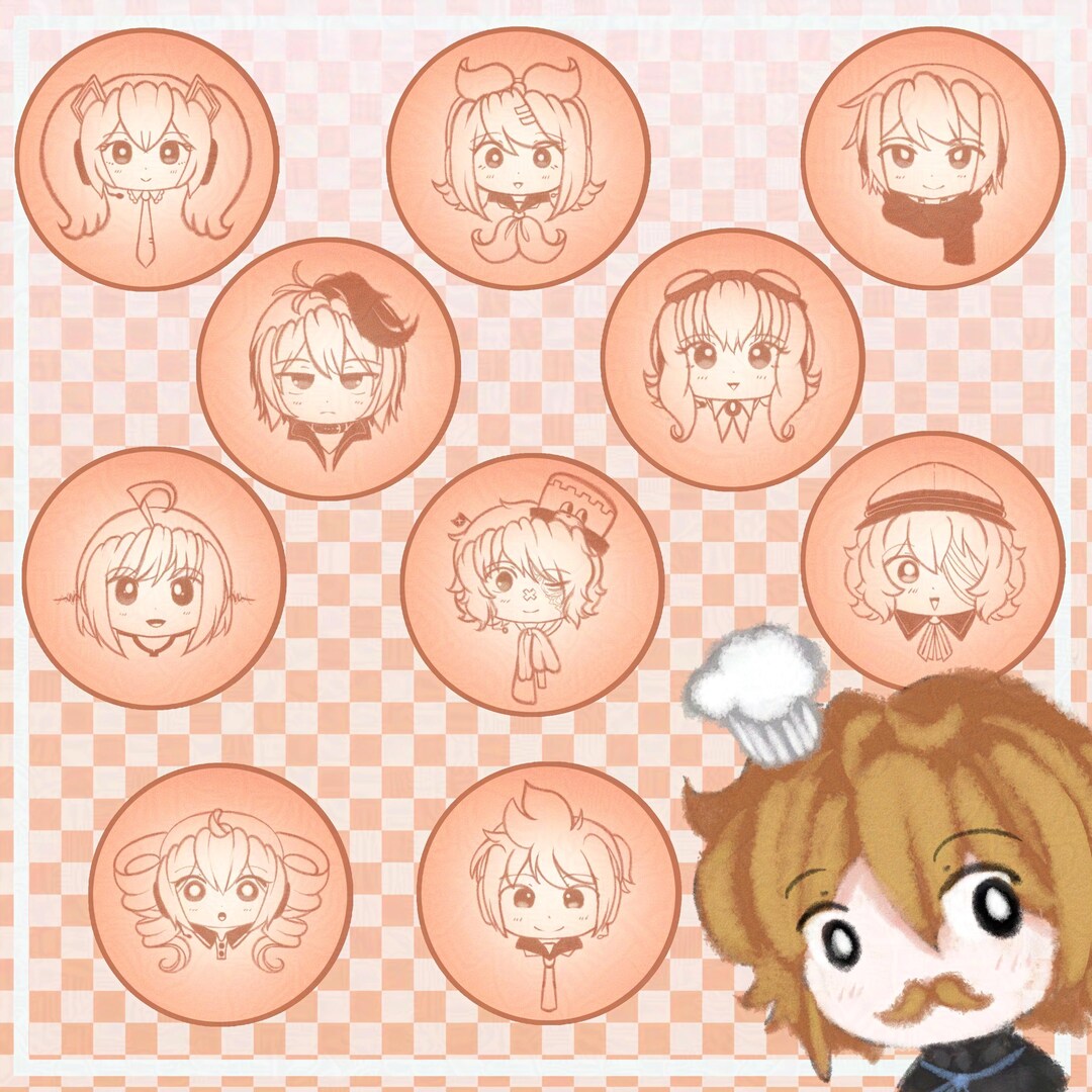 Vocaloid Biscuits and Cookies Plush Badges/buttons/pins - Etsy