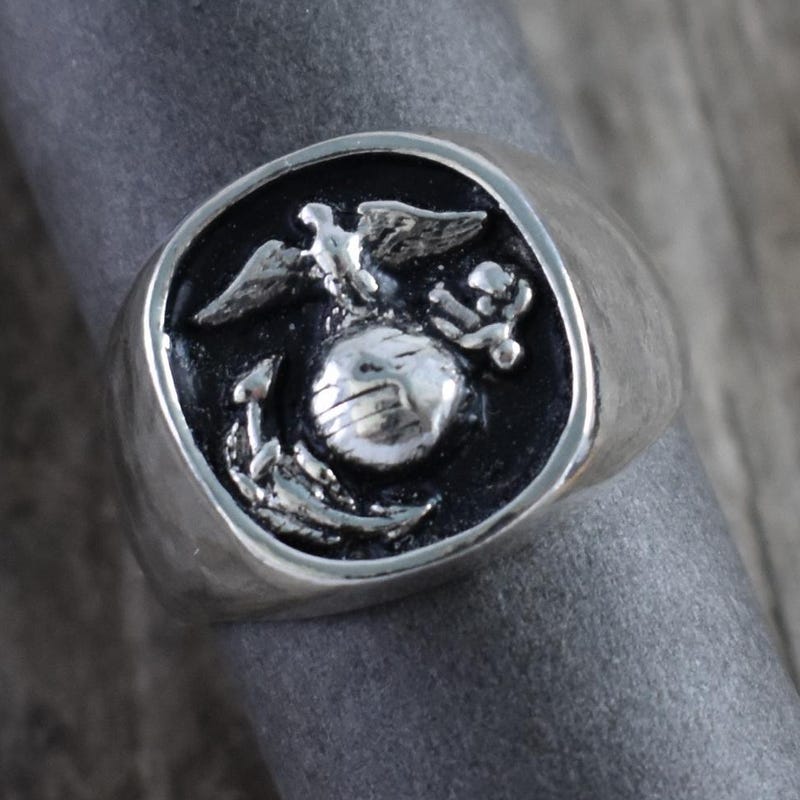 Us Marine Signet Ring - Etsy