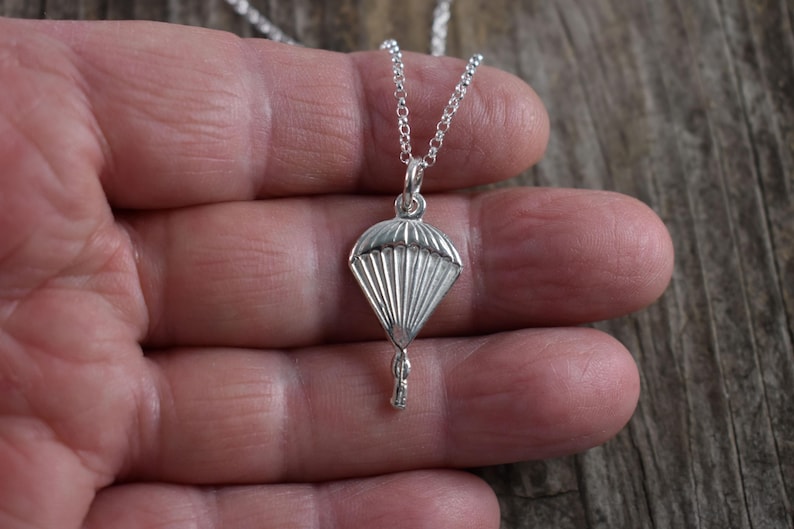 Sterling Silver Paratrooper Charm - Etsy