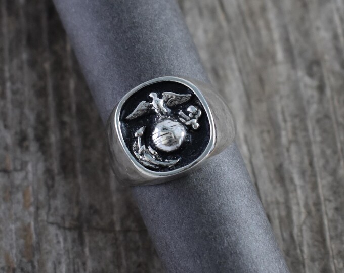 Masonic Marine Past Master Sterling Ring With Tun Tavern and Devil Dog ...
