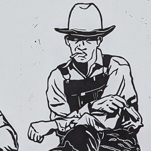 The Share Croppers - Original Open Edition Linocut Print by Artist ...