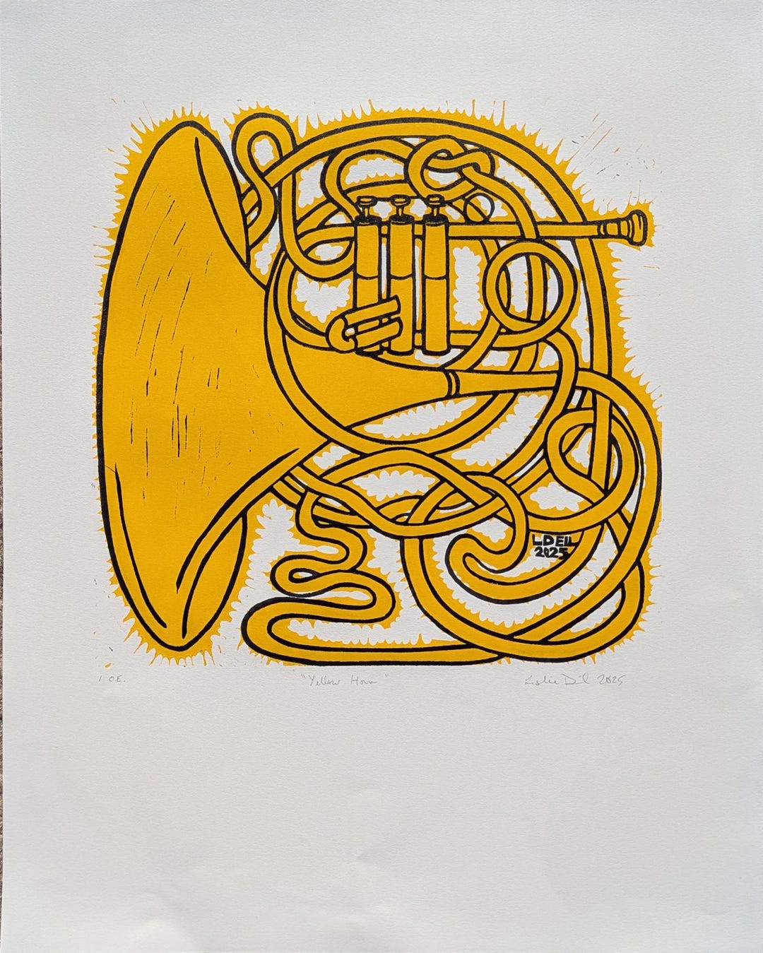 Dr. Seuss Inspired French Horn Limited Edition Linocut Print by Artist ...