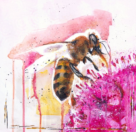 The Honey Bee Fine Art Honey Bee Print - Etsy