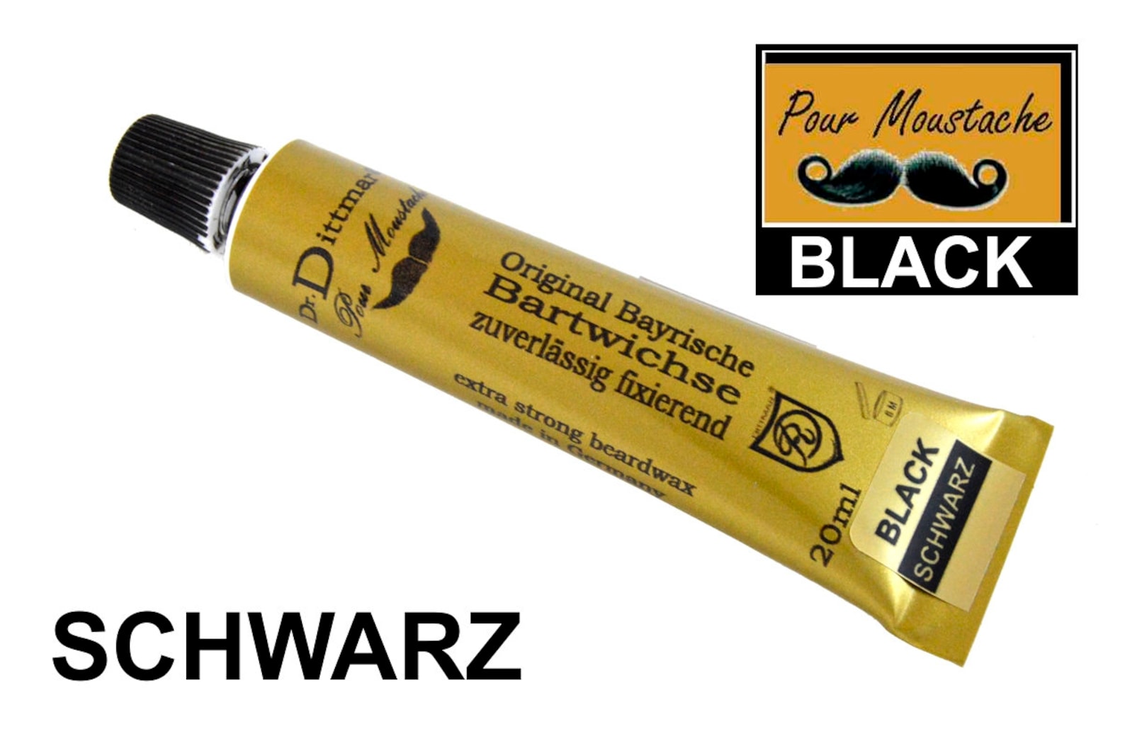 Dr. Dittmar Bavarian BLACK Moustache Wax - Strong Firming / Dr. Dittmar ...