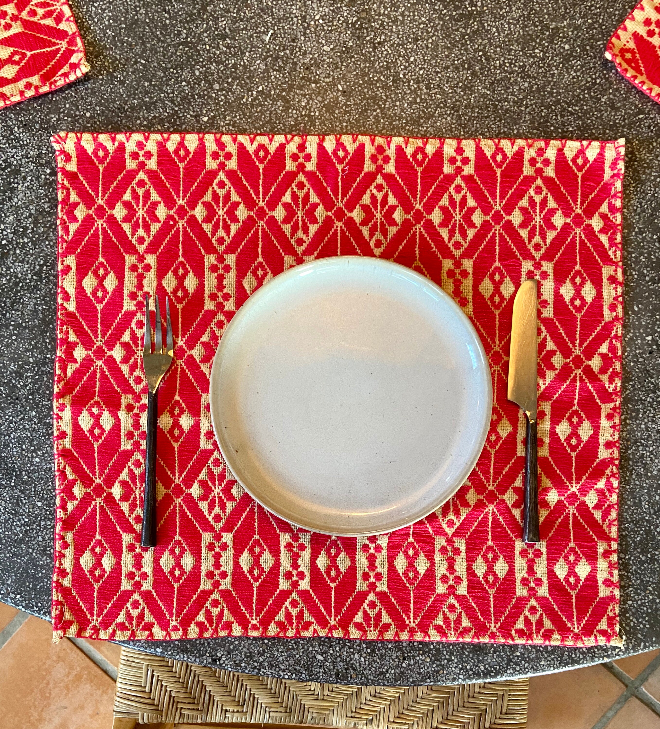 Hand Embroidered Mexican Placemat PINK | Etsy