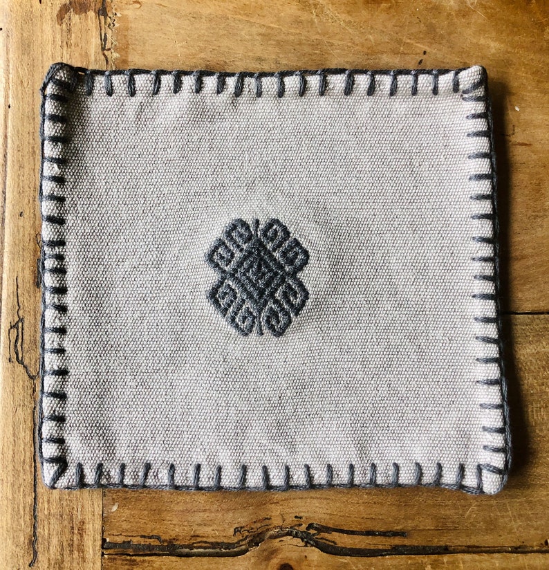 Hand Embroidered Coaster Set GRAY Made in Mexico - Etsy