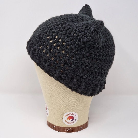 Crochet Cat Hat With Ribbed Edging Cat Ear Beanie Cat Ear - Etsy UK