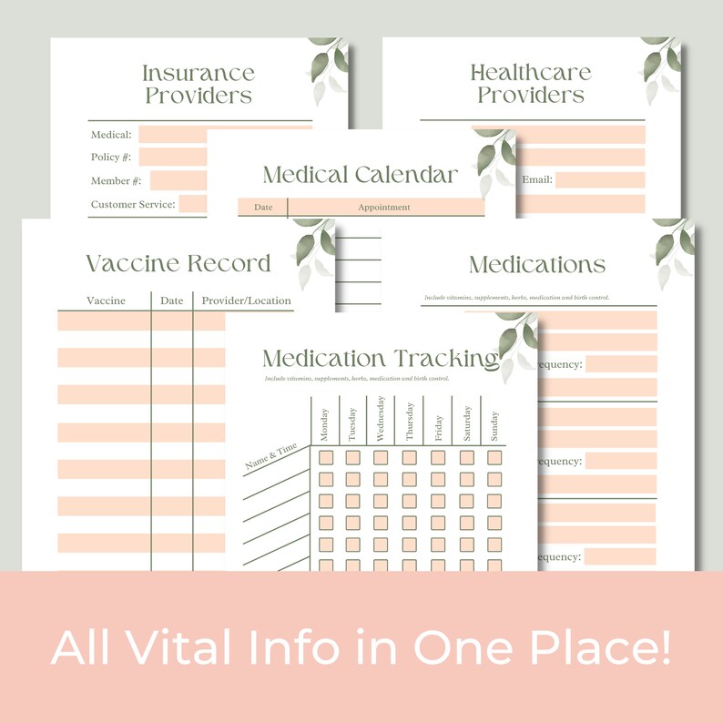 Family Medical Organizer | Health Care Planner | Wellness Journal ...