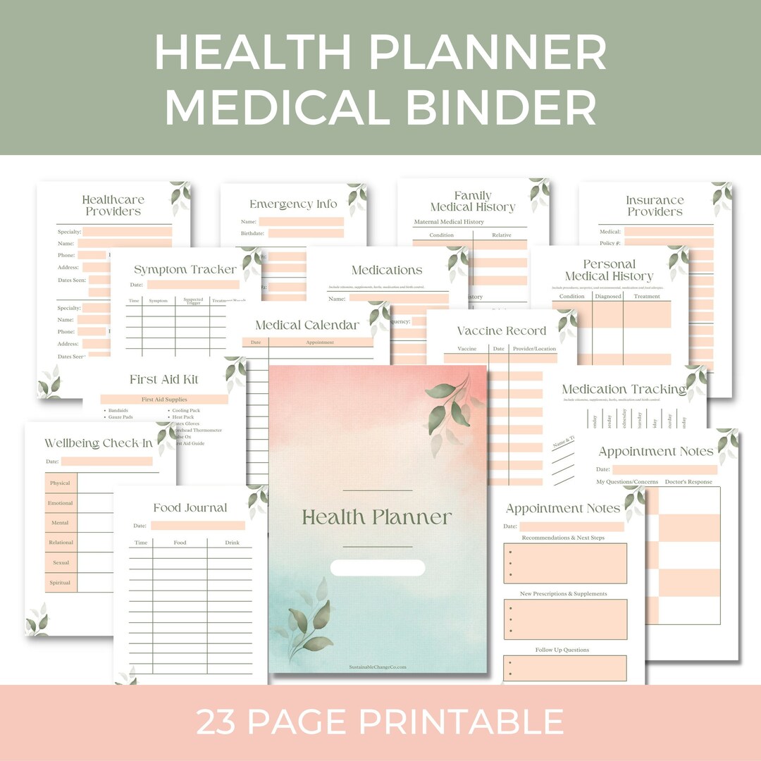 Family Medical Organizer | Health Care Planner | Wellness Journal ...