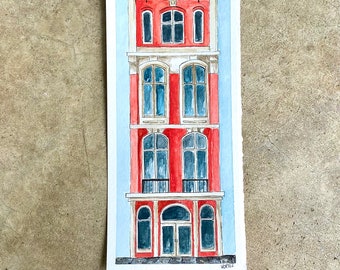 The Red Tower Fantasy Surrealist Landscape, Original Oil Painting - Etsy