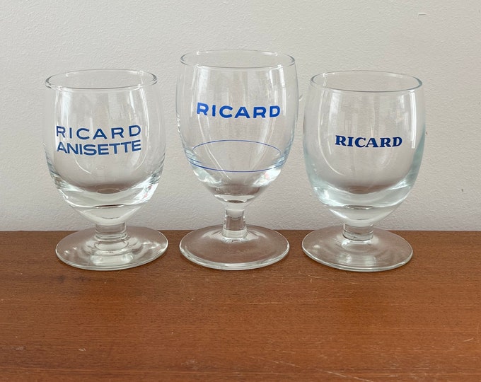 Ricard Antique French Aperitif Set Seven Glasses and a Vintage Glass ...