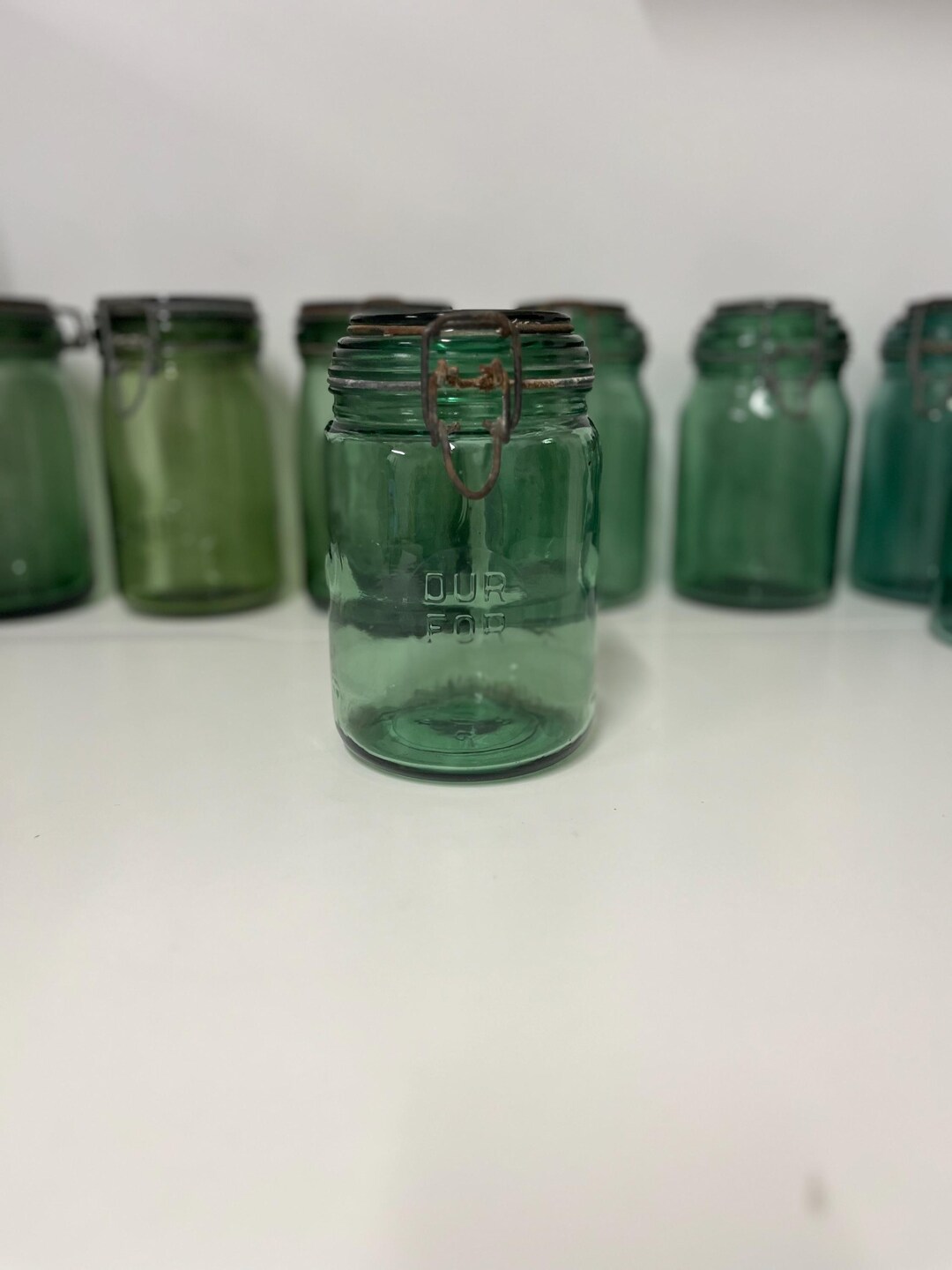 Large Rare Vintage DURFOR Heavy Green 1 Liter French Preserving Jar ...