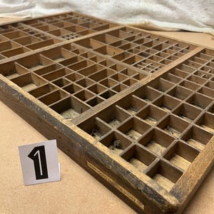 Vintage French Letter Press Printer Tray Type Case Wood Printers Drawer ...