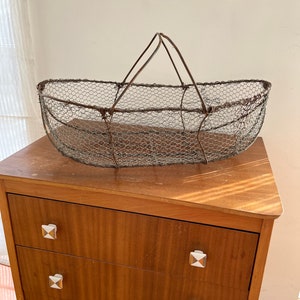 Vintage French Metal Wire Basket, Farmhouse Antiques Vintage French Metal Wire Basket, Farmhouse Antiques