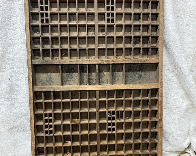 Vintage French Letter Press Printer Tray Type Case Wood Printers Drawer ...