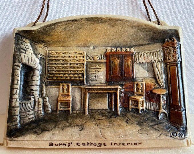 Robbie Burns Cottage Interior, Arthur Osborne Ivorex Plaque, Scottish ...