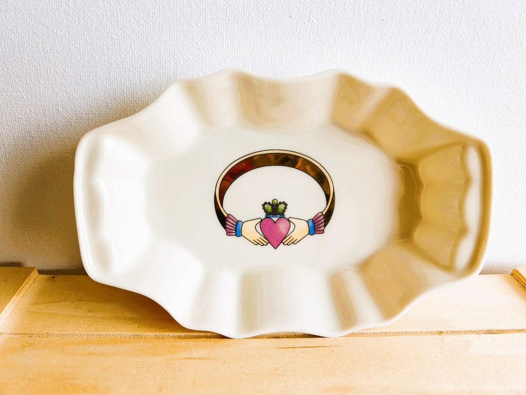 Irish Parian Donegal China Trinket Dish, Made in Ireland, Claddagh ...