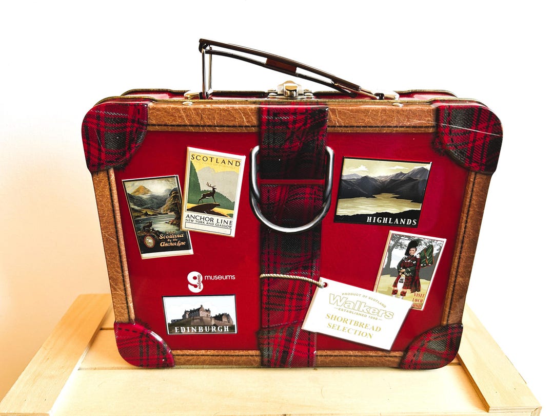 Walkers Shortbread Travel Suitcase Tin, Scotland, Tartan, Scottish ...