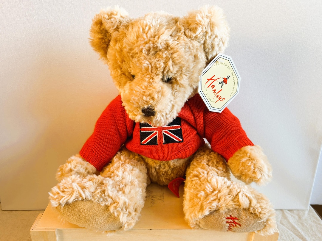 Hamleys London England Teddy Bear With Red Union Jack Sweater or Jumper ...