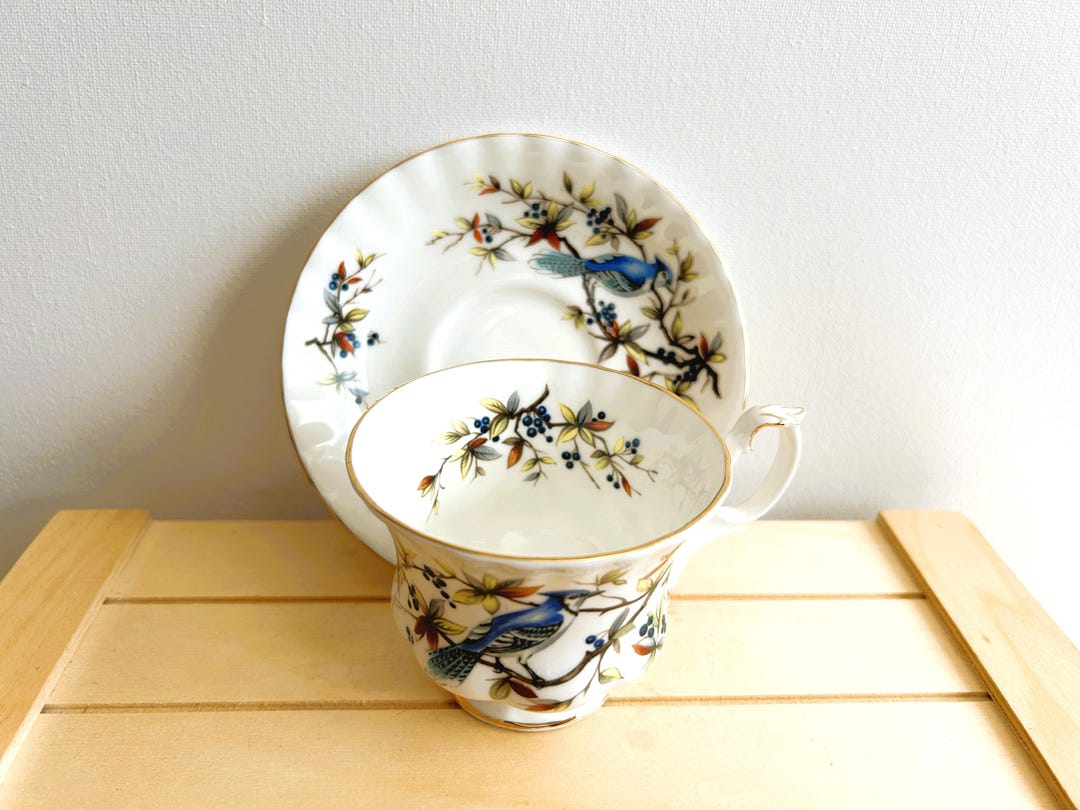 Royal Albert Blue Jay Bird Vintage Teacup and Saucer Set, From the ...