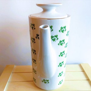 Arklow Ireland Ironstone Shamrock Coffee Pot, Made in Republic of ...