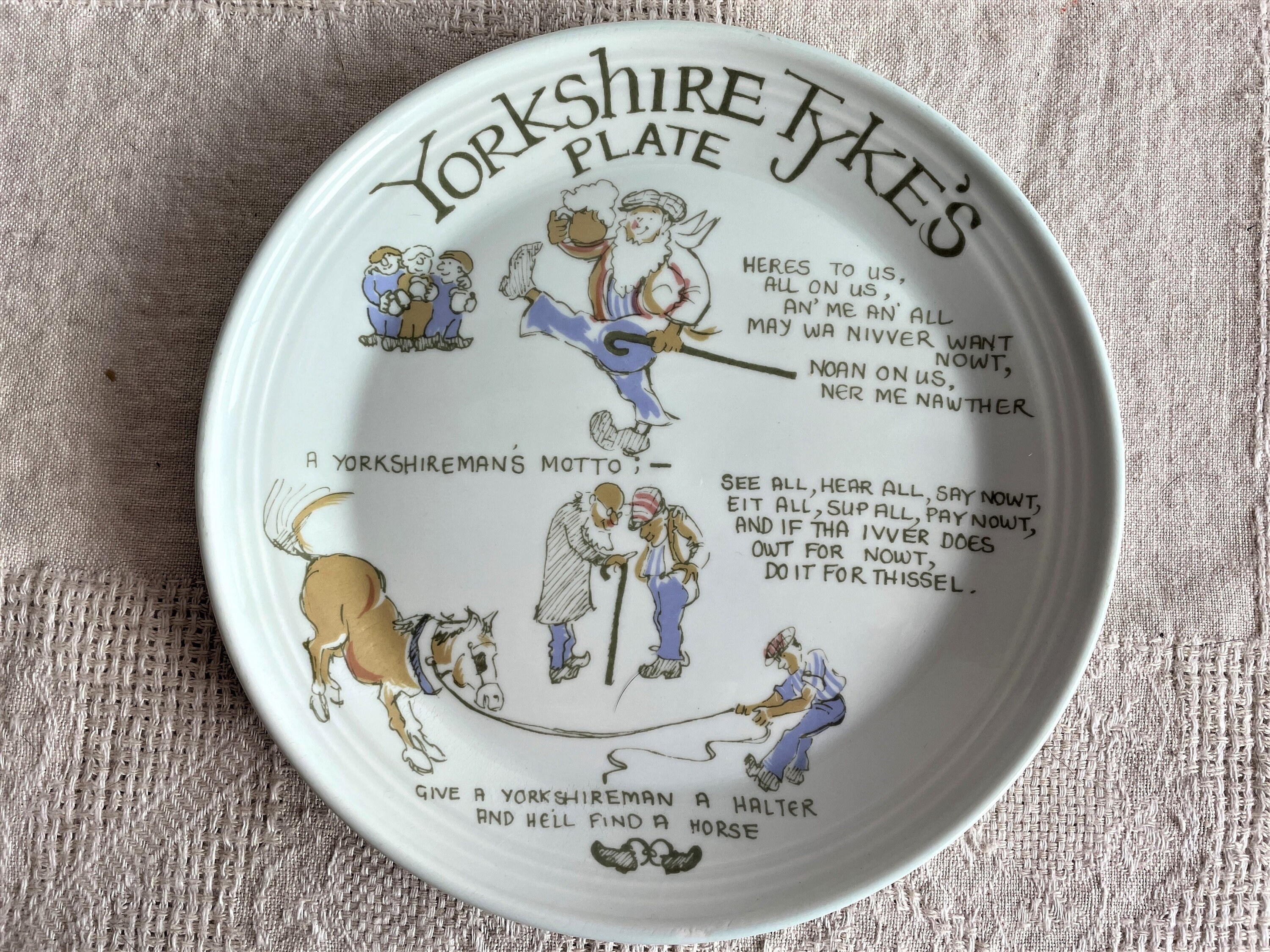 Yorkshire Tykes Plate Yorkshiremans Motto Designed in | Etsy