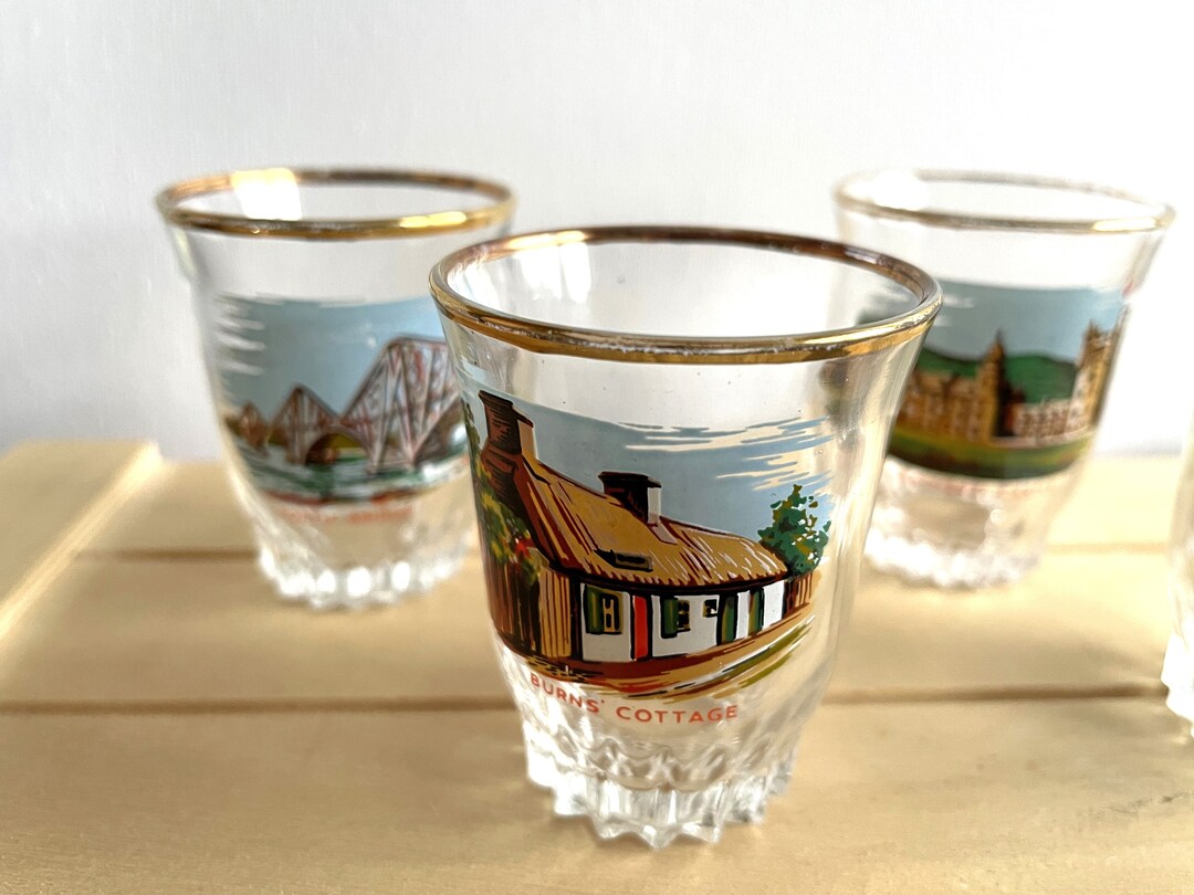 Scotland Landmarks Vintage Shot Glasses Featuring Stirling Castle ...