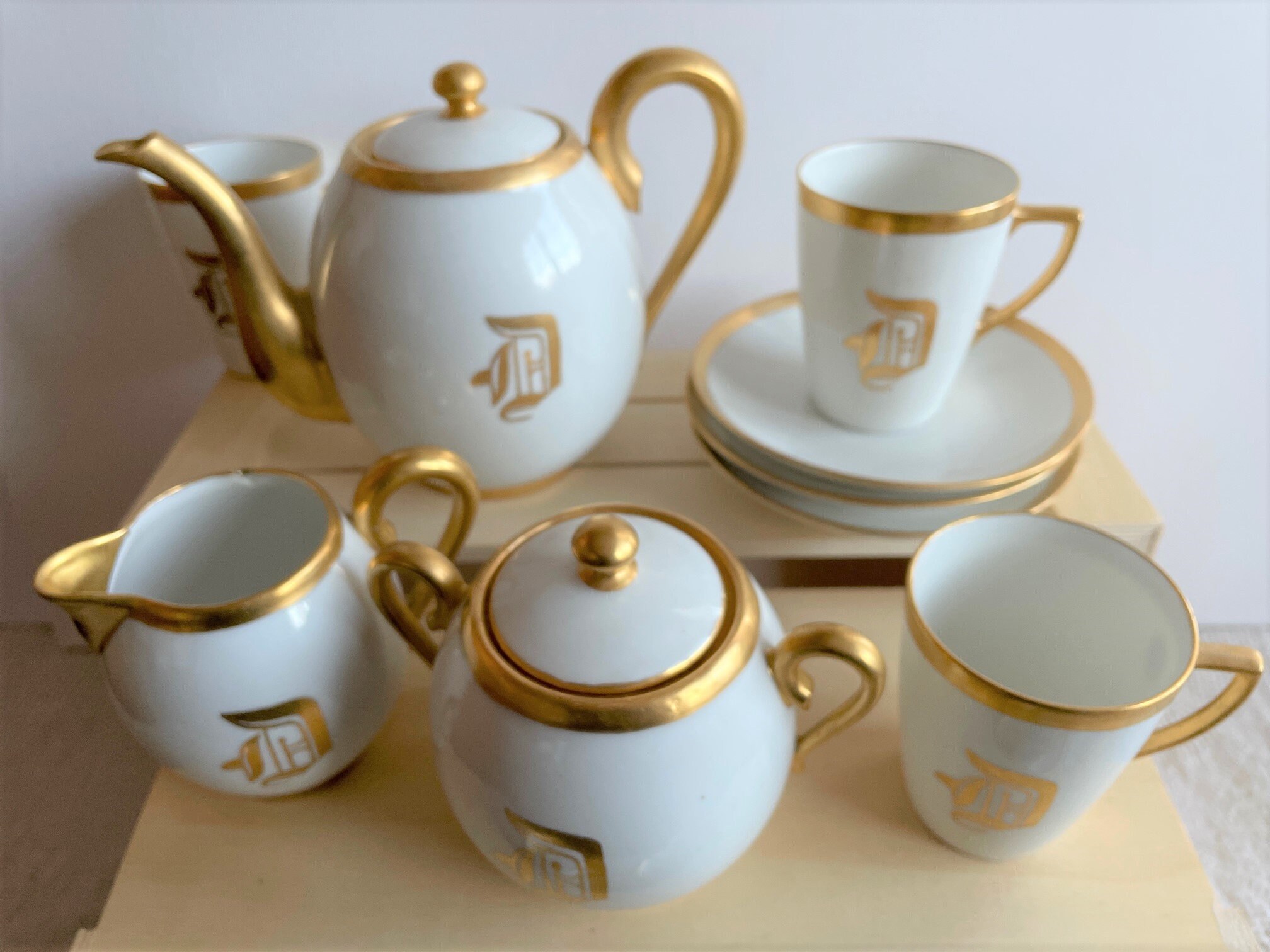 Antique Limoges White and Gold Tea Set With Demitasse Cups W. | Etsy Canada