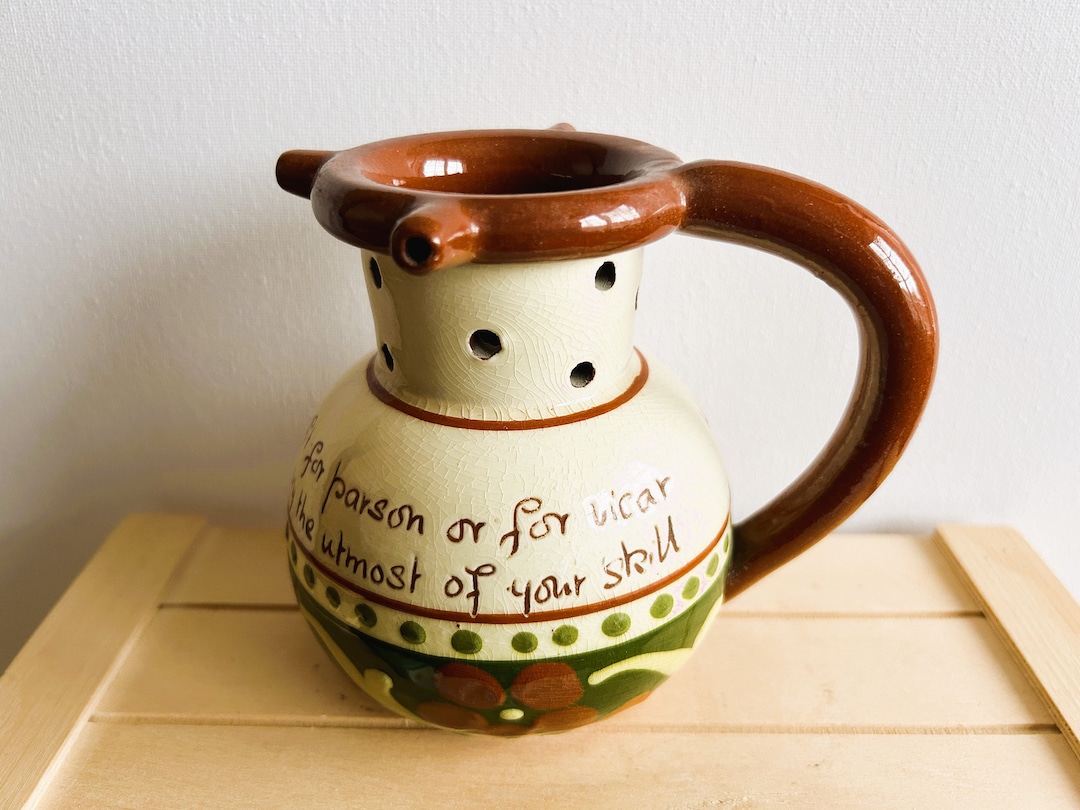 Devon Mottoware Puzzle Pitcher, Waycombe Pottery, Torquay Devon, Puzzle ...