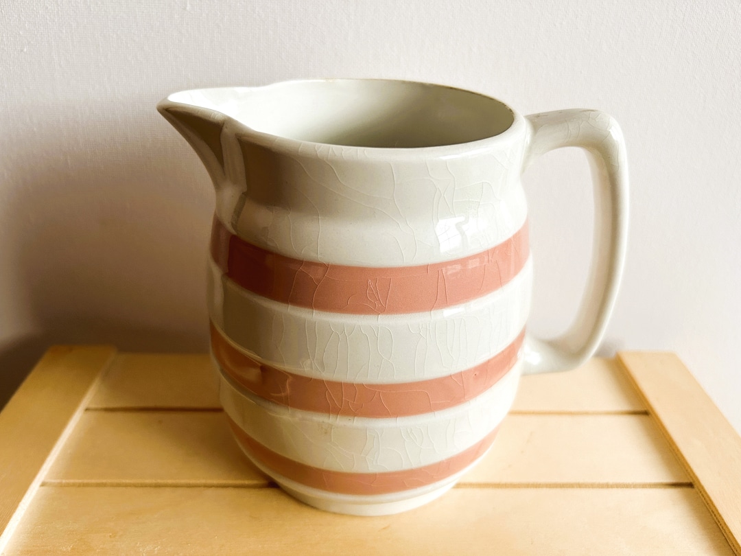 Carrigaline Pink Striped Pitcher or Jug, Made in Eire Republic of ...