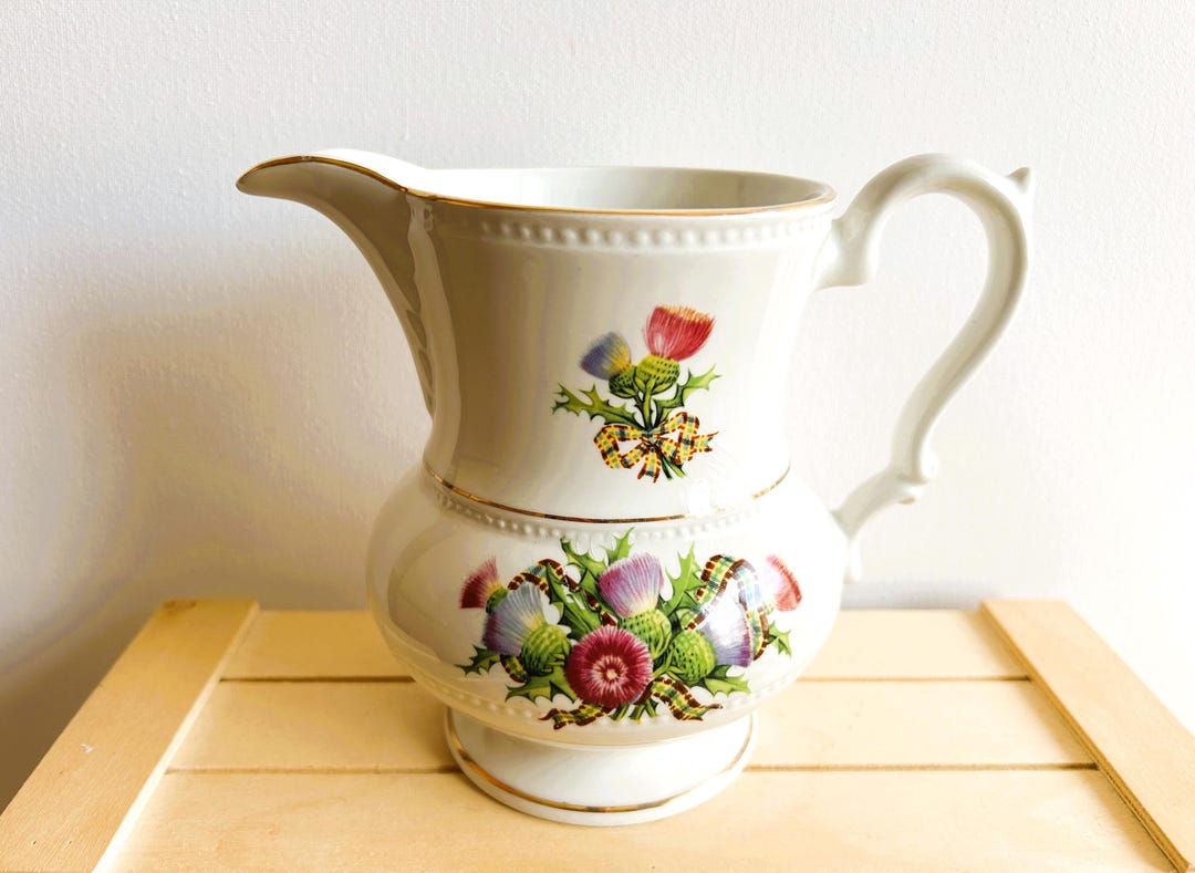 Lord Nelson Pottery Scotland Tartan Heather and Thistle Pitcher, Made ...