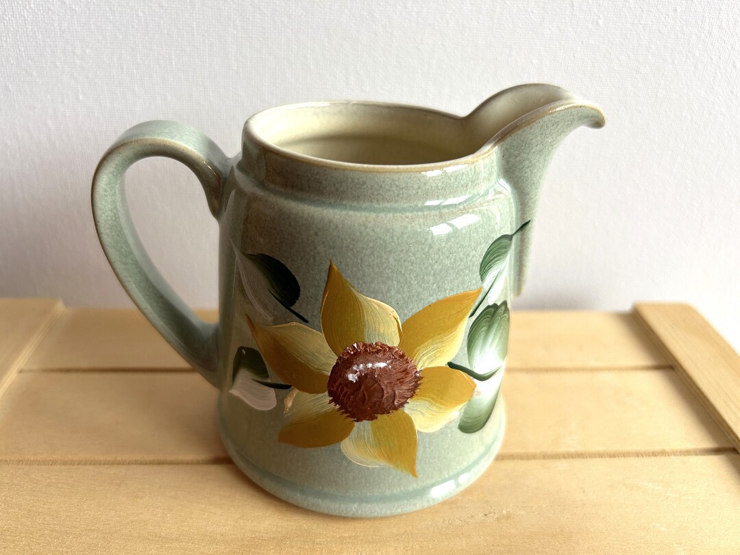 Denby Light Green Pitcher Creamer or Small Jug, Made in England, Yellow ...