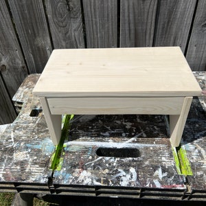 Handmade Primitive Wooden Step Stool Pine Unfinished Footstool Kid ...