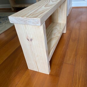 Handmade Small Indoor or Outdoor Bench With Shelf Pine Unfinished Wood ...