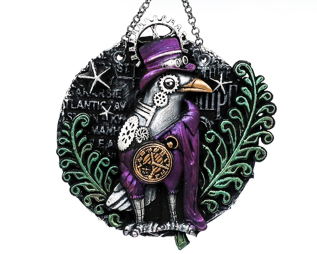 Steampunk Bird Repurposed Record Compact Disc Art, Professor Plum Geek ...