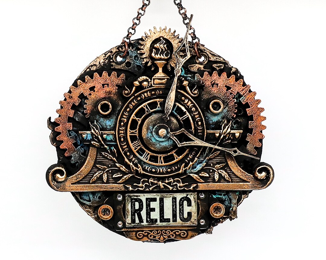 Rusty Gears Steampunk Art Wall Hanging, Repurposed Compact Disc Game ...