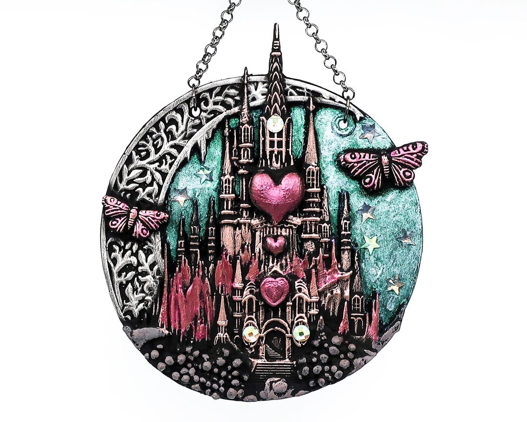 Heart Castle Fairy Tale Mini Wall Ornament, Once Upon a Time Fantasy ...