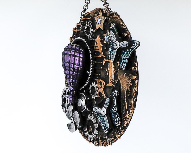 Hot Air Balloon Repurposed Record Compact Disc Art Steampunk - Etsy