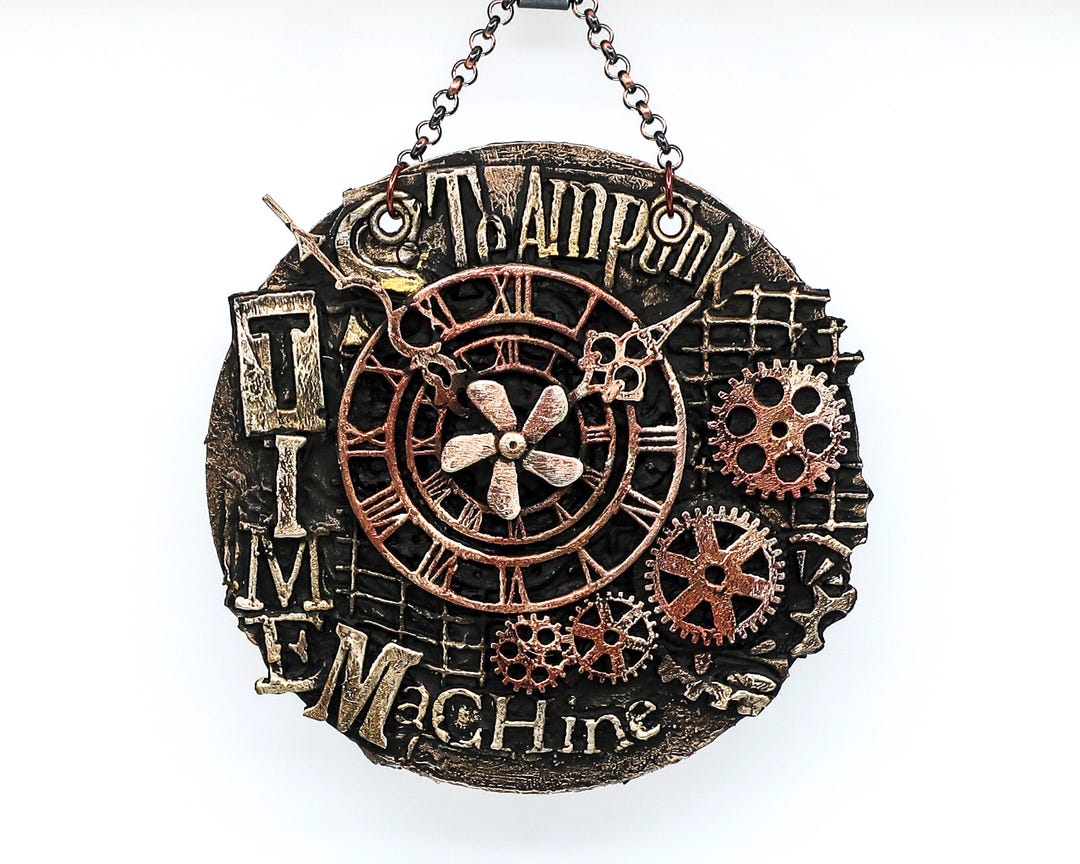 Steampunk Clock Parts Small Wall Hanging, Gears and Cogs Recycled Art ...