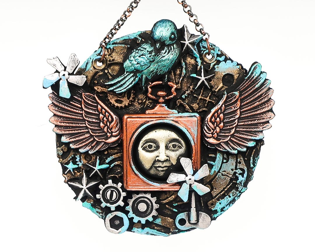 Steampunk Machine Funky Mini Wall Hanging, Gears and Cogs Art for ...