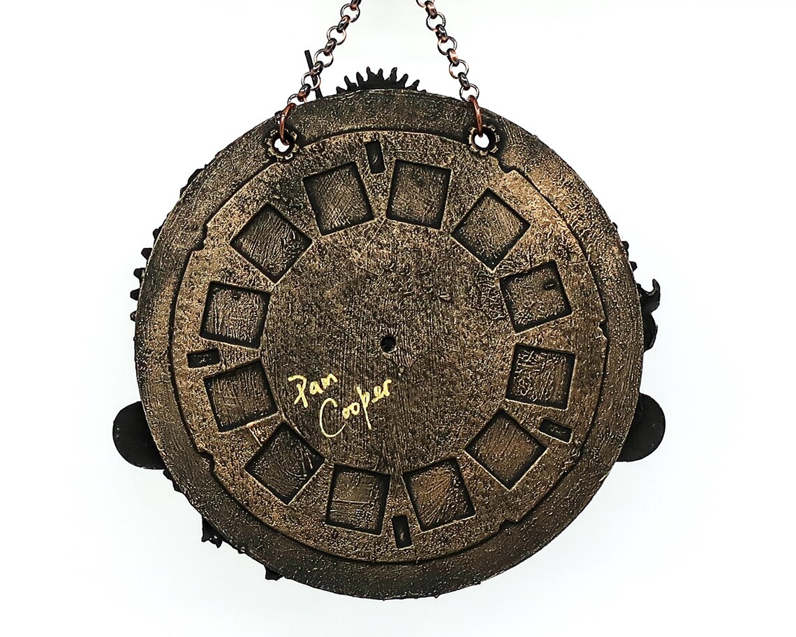 Rusty Gears Steampunk Art Wall Hanging, Repurposed Compact Disc Game ...