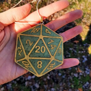 Big D20 Ornament Green D20 Ornament RPG Ornament TTRPG Gift Game Master ...