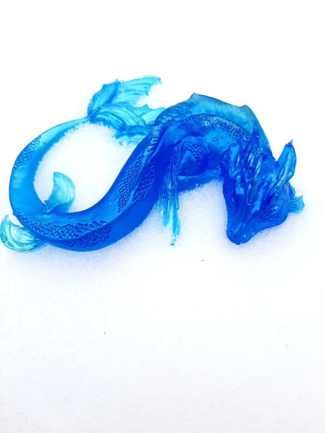 Blue Ice Dragon Dice Guardian - Hand-painted Resin Fantasy RPG Trinket ...