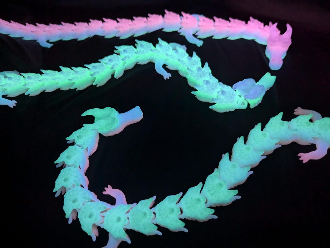Articulated Glow Dragon 22 Inches HUGE Glow Dragon Multicolor Glow ...