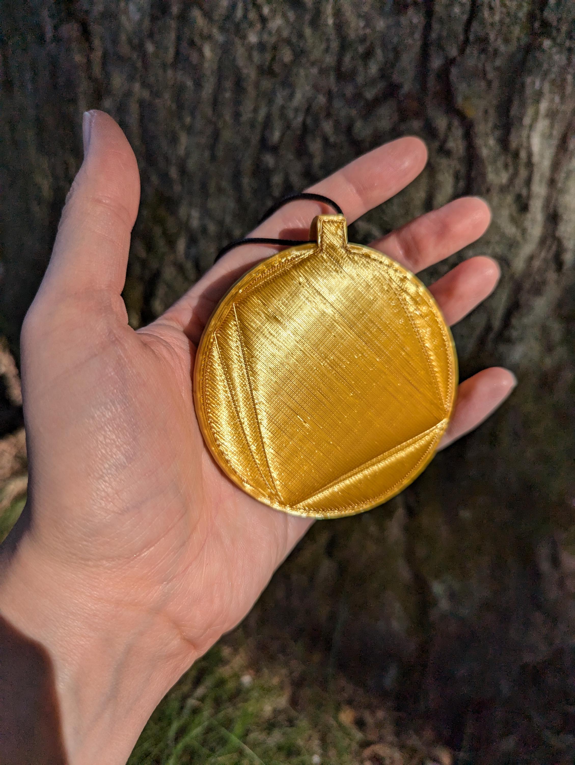 Gold Medallion Necklace Base PLA Cosplay Base Coin Necklace Huge Gold ...