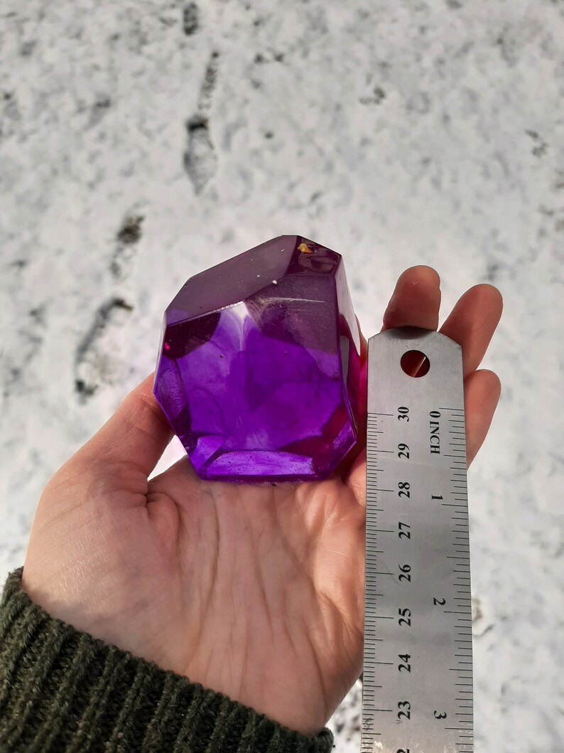 Amethyst Crystal Paperweight / Resin Crystals / Paperweights / Witchy ...