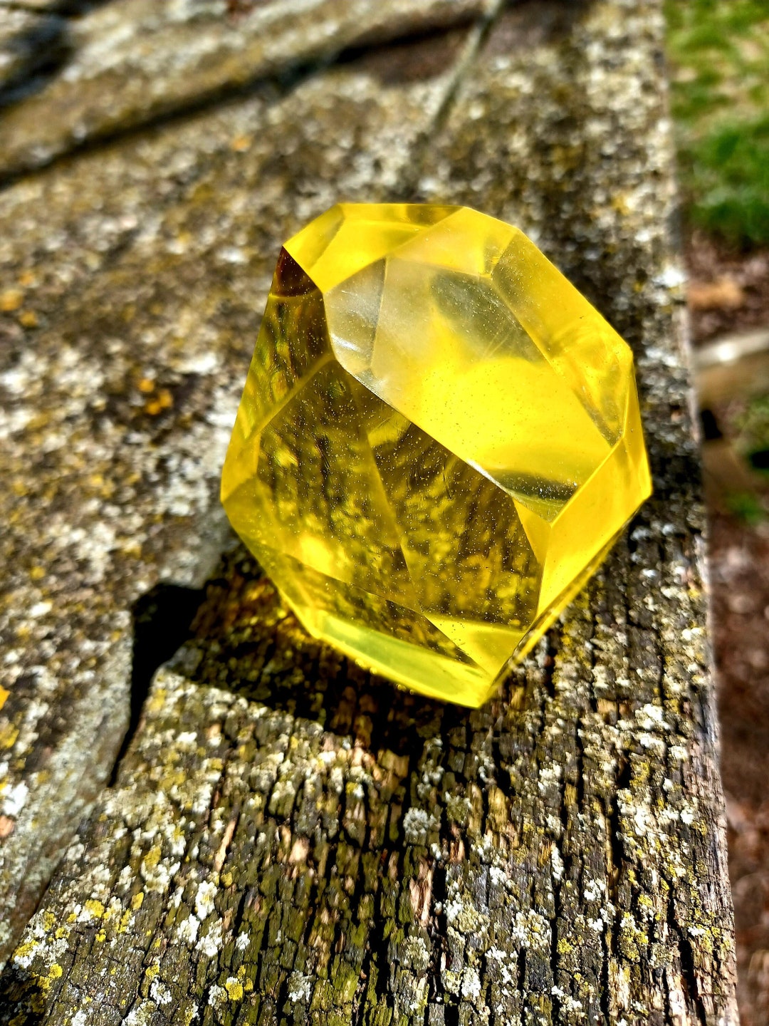 Yellow Resin Crystal Yellow Staff Topper TTRPG Crystal Resin Crystal ...