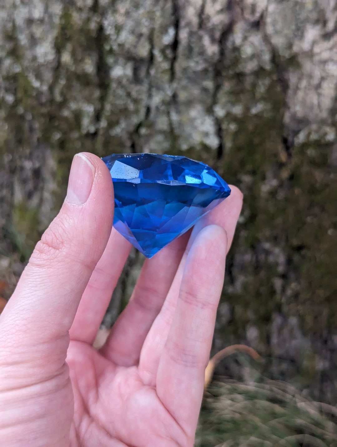 Sapphire Blue Resin Gem Faux Emerald Video Gamer Gift 1990's Nostalgia ...