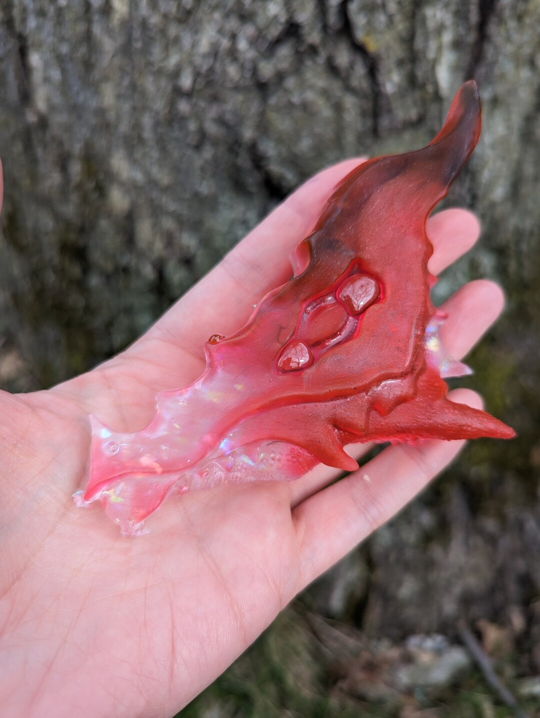 Flat Back Dragon Head Discount Imperfect Red Dragon Head Carving 3d ...